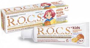 Зубная паста ROCS (РОКС) Kids Барбарис, 45 г. (3-7 лет) – Интернет ...
